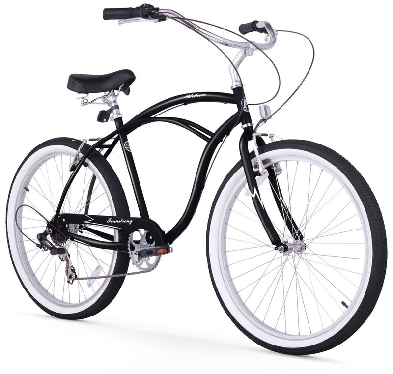 Firmstrong Urban Man 7 Speed - Men's Beach Cruiser Bike Black