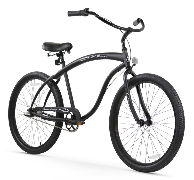 Firmstrong Bruiser 3 Speed - Men's Beach Cruiser Bike Matt Black