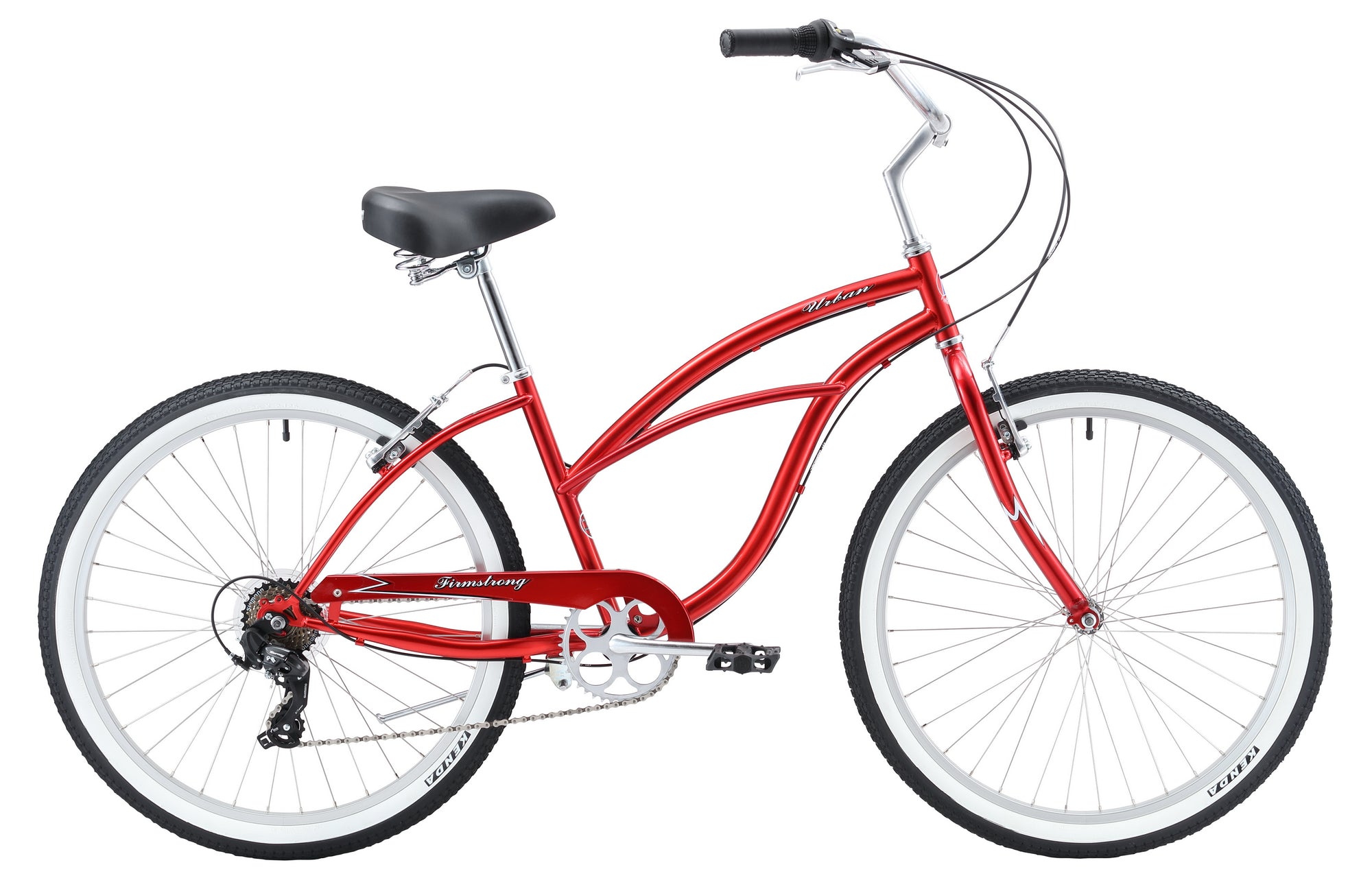 Firmstrong Urban Lady 7 Speed - Women's Beach Cruiser Bike Red